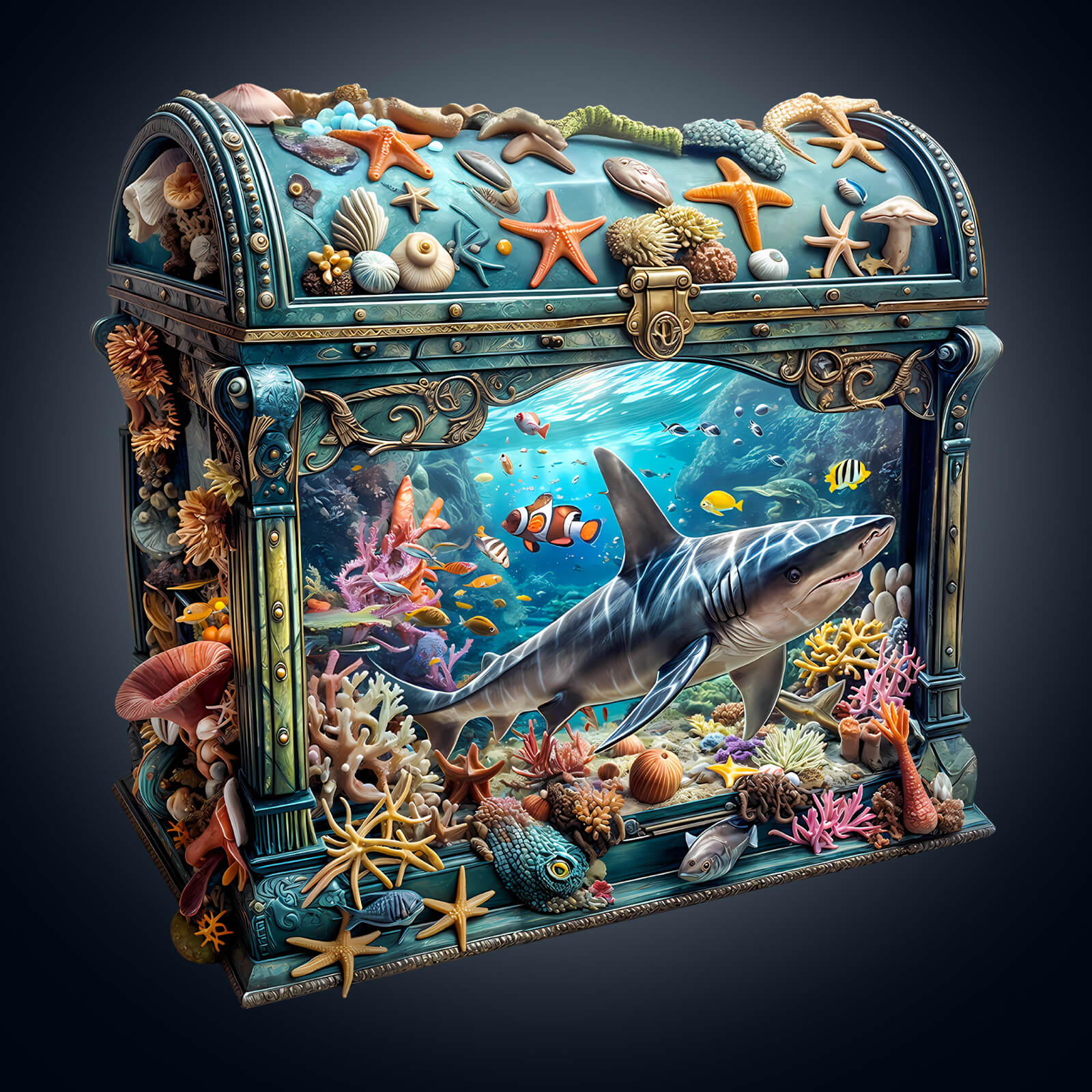 WOODBESTS | 3D Treasure Chest Ocean-1 Wooden Puzzle – CUTYWOOD