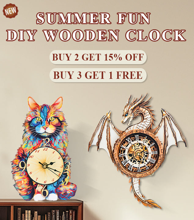 Wooden Puzzle Clock Kits - DIY 3D Clocks for Home Decor & Gifting ...