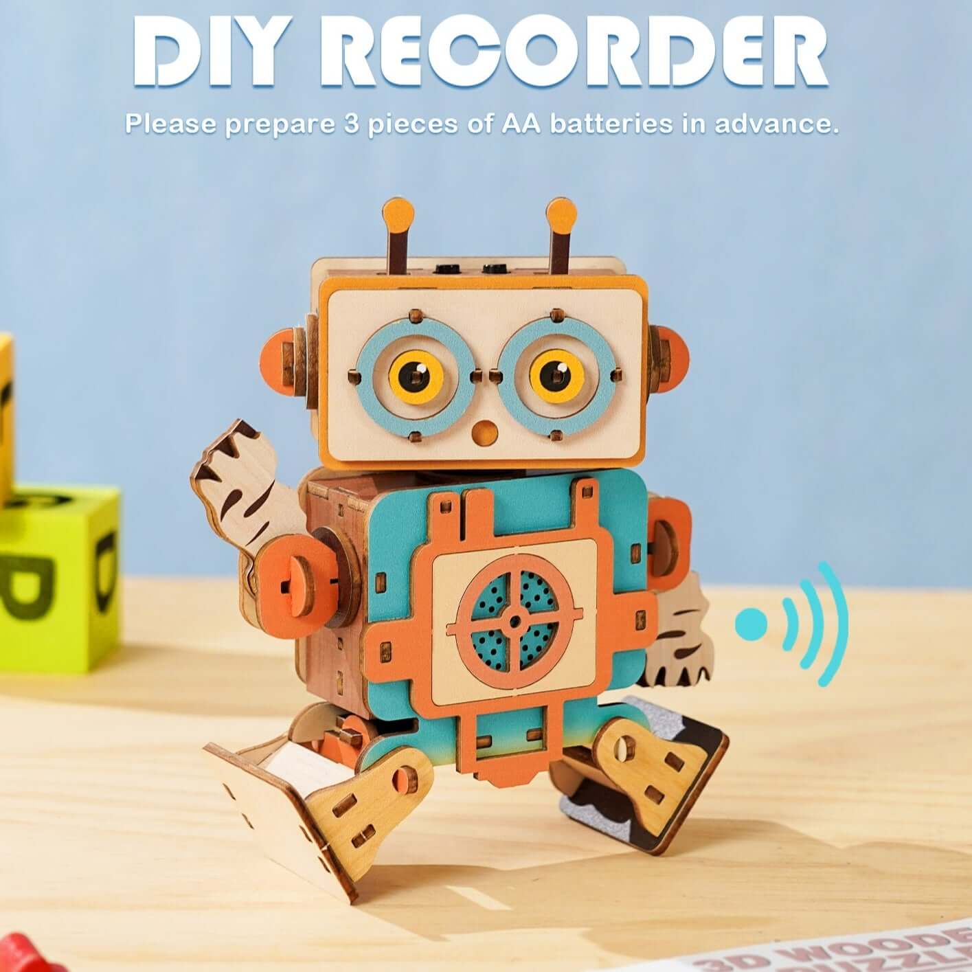 Grunt Robot STEM Wooden DIY Recorder Kit for Kids, 3D Wooden Puzzle ...